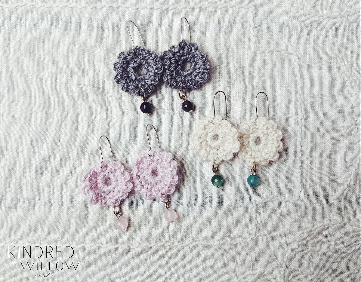 How to Make Crochet Earrings ~ A Simple Gift Idea - Kindred + Willow