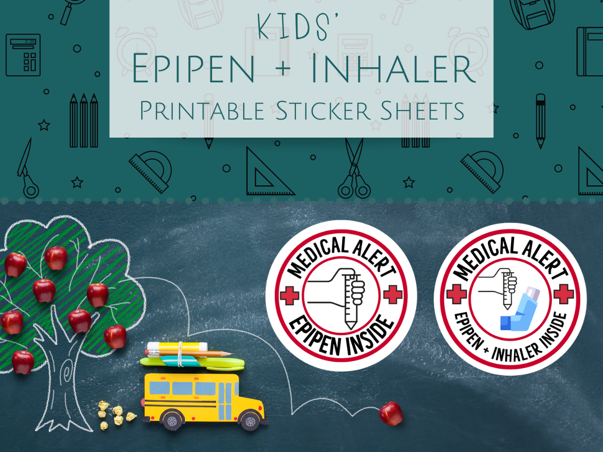 Epi-Pen & Inhaler Inside Stickers - Free Printable - Kindred + Willow