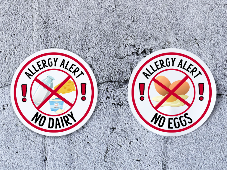 FREE PRINTABLE: Allergy Alert Stickers - Kindred + Willow