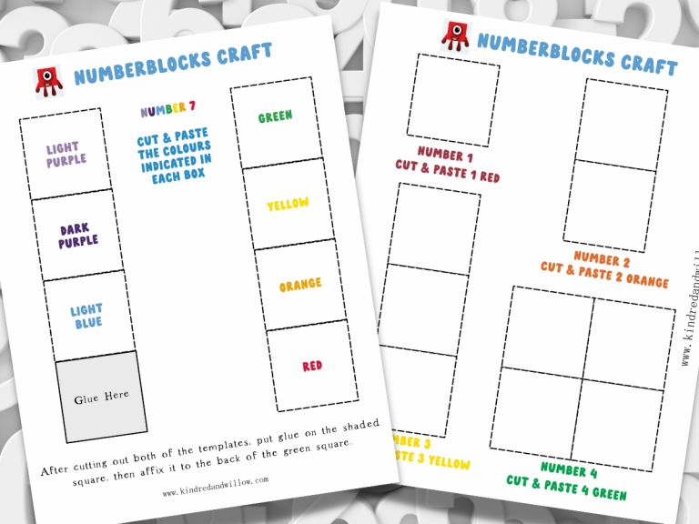 Numberblocks Craft With Printable - FREE Download - Kindred + Willow