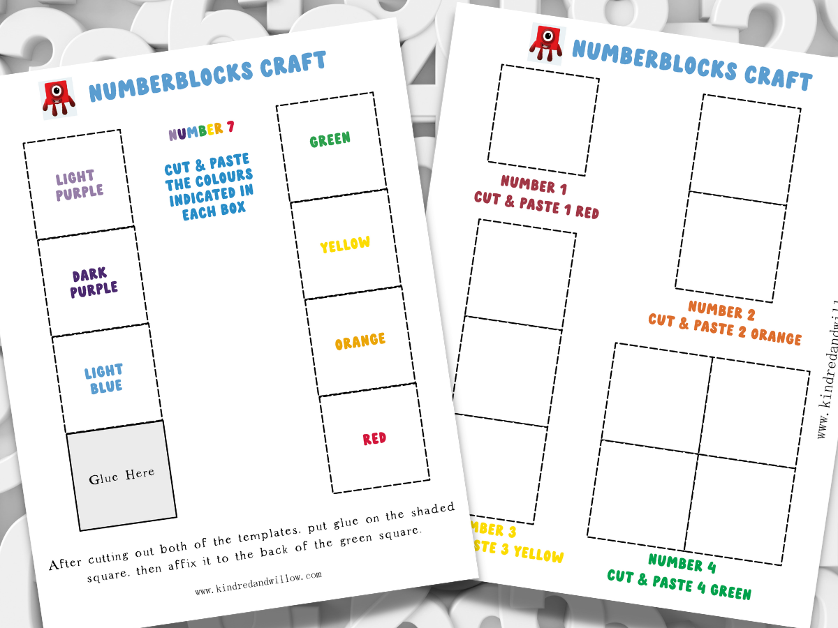 Numberblocks Craft With Printable - FREE Download - Kindred + Willow