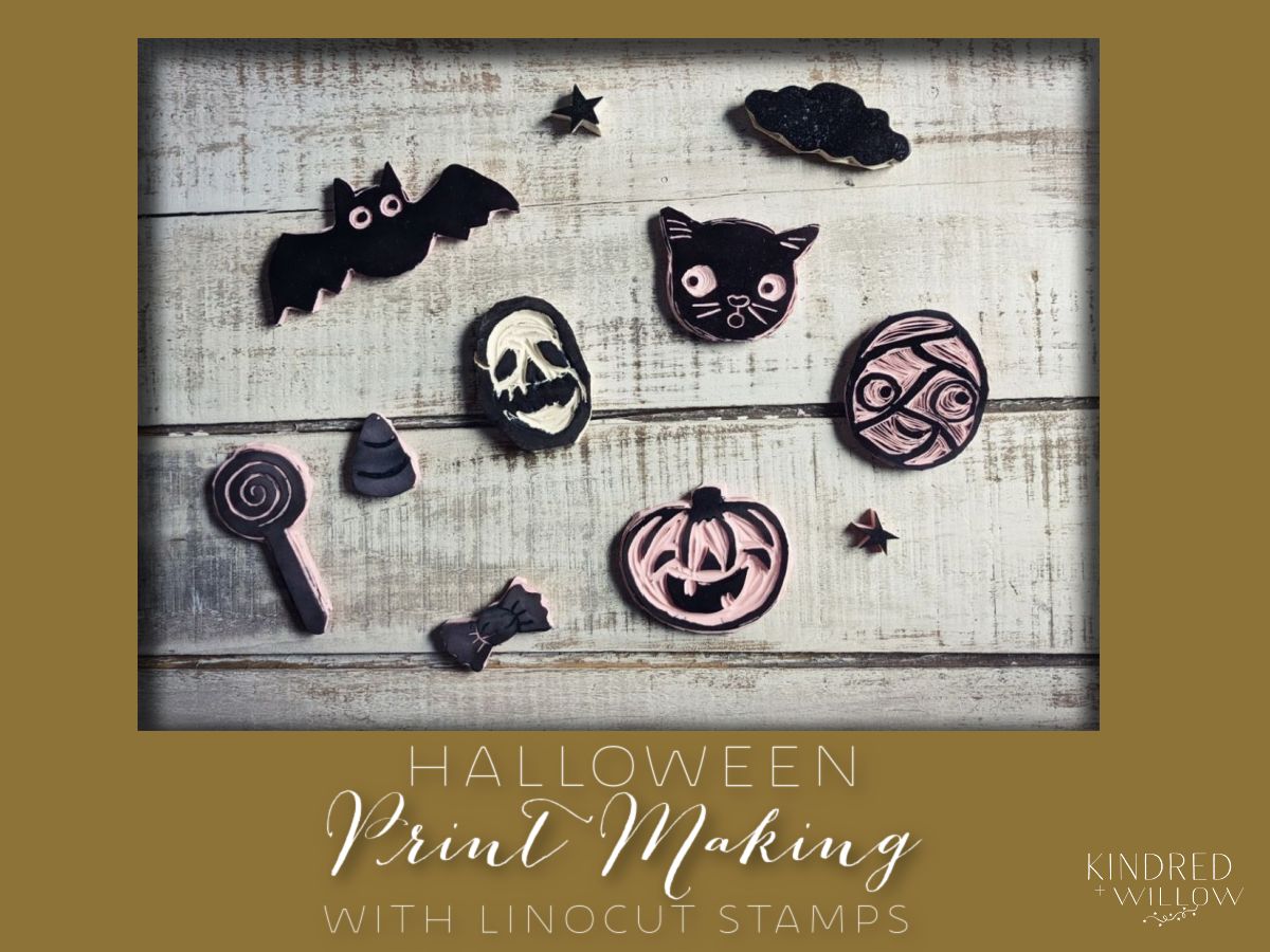 Halloween Printmaking With Linocut Stamps - Kindred + Willow