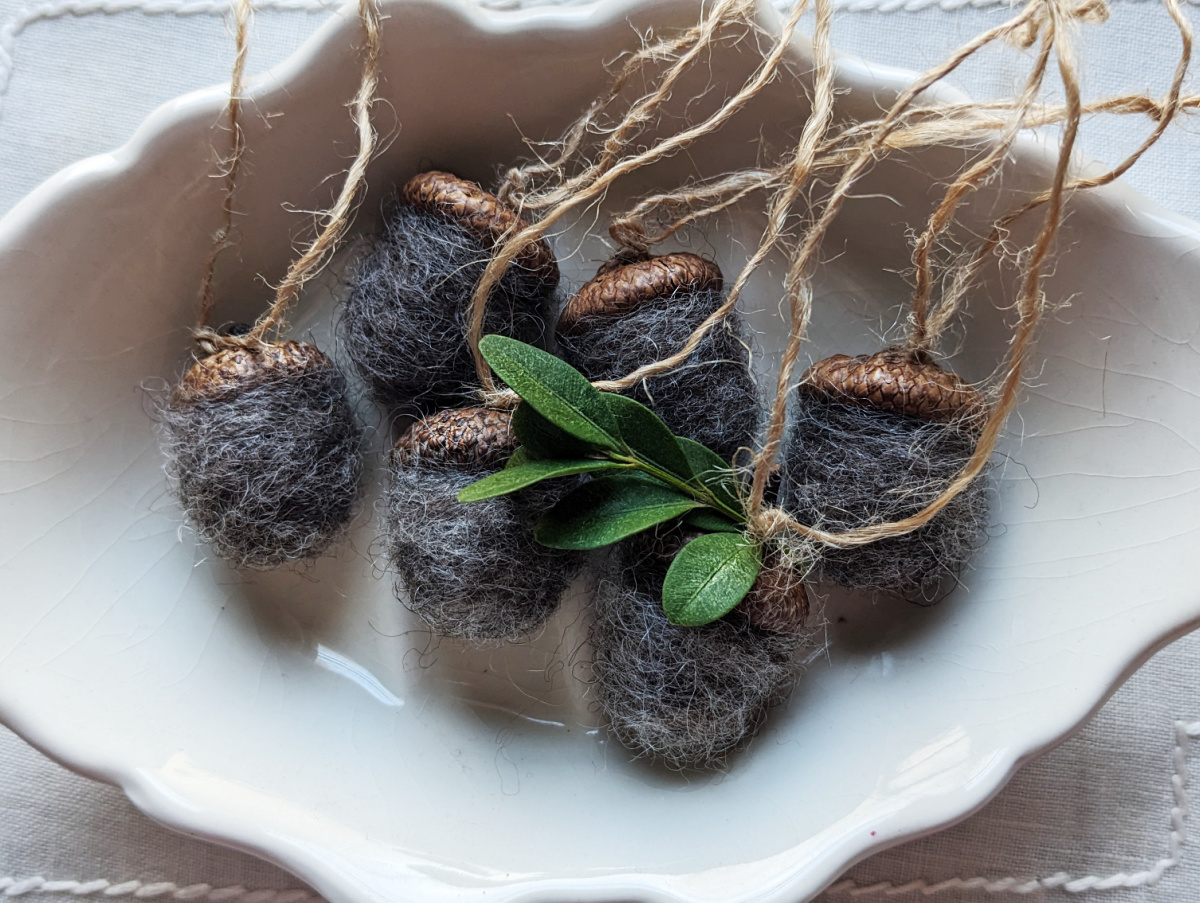 How to Make Needle Felted Acorn Ornaments - Kindred + Willow